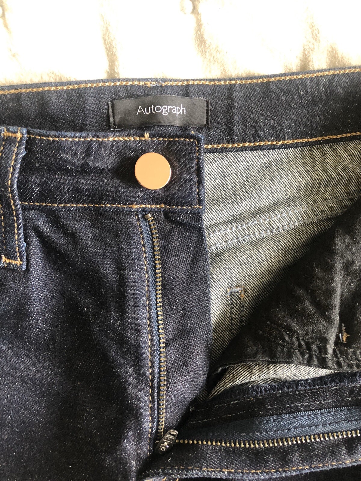 M&S Autograph Jeans Trousers Dark Blue Size 10 | eBay UK