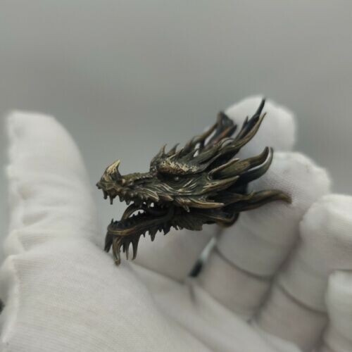 Chinese Brass Dragon Head Pendant Bead Chain Ornament Collection | eBay