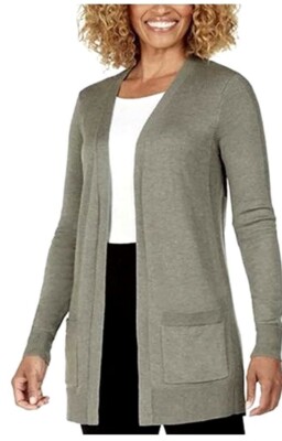 Matty M Open Front Soft Cardigan, Women's Size XS, Heather Olive NEW ...
