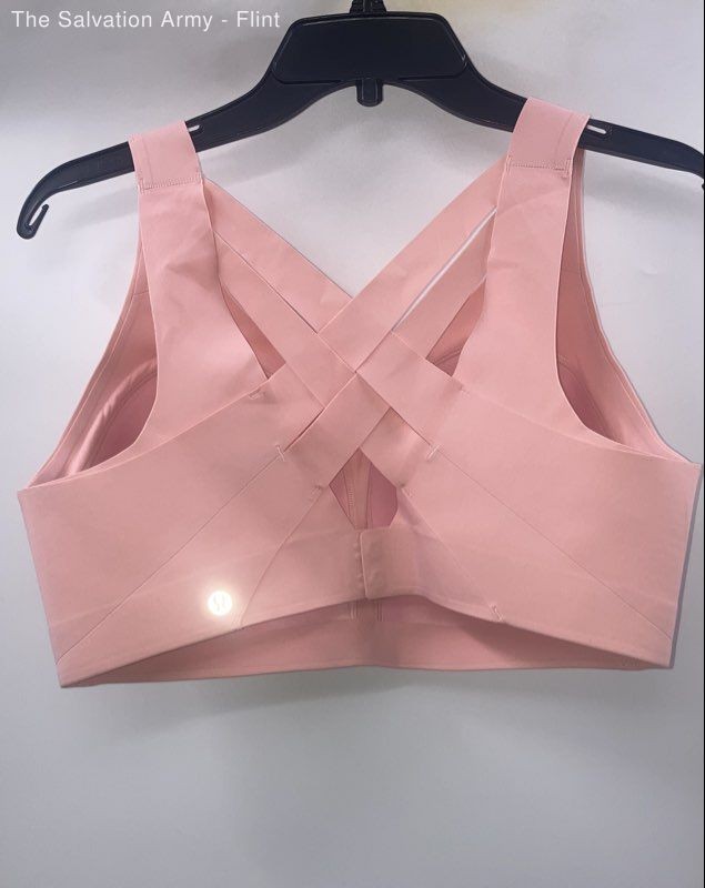 Lululemon Womens Pink Enlite Weave Back Padded Pullover Sports Bra Size ...