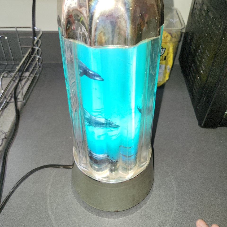 Vtg Rabbit Tanaka Lighted Rotating Undersea Dolphin Motion Lamp. Works ...