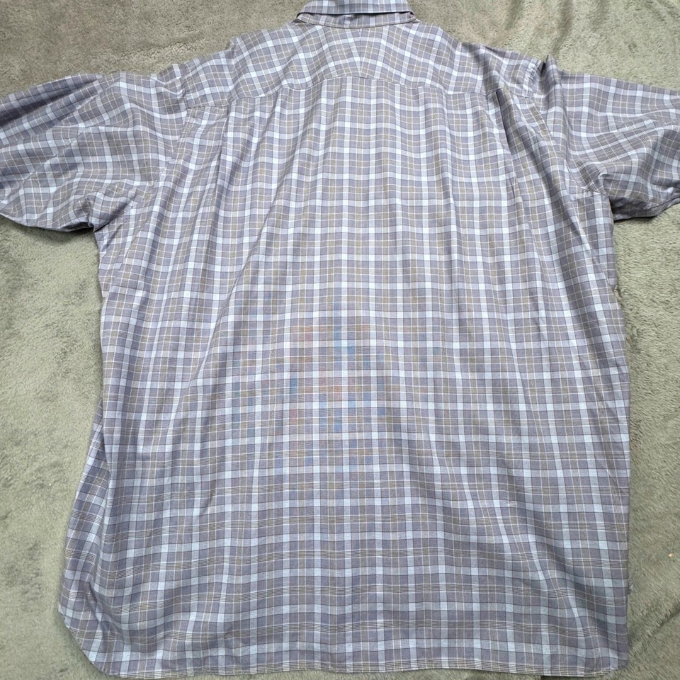 Robert Talbott Estate Mens Plaid Dress Shirt Size 20 Small Hole towards ...