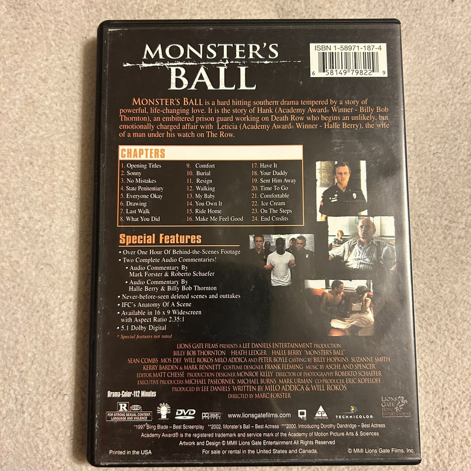Monster's Ball DVD 2001 Halle Berry Billy Bob Thornton Heath Ledger | eBay