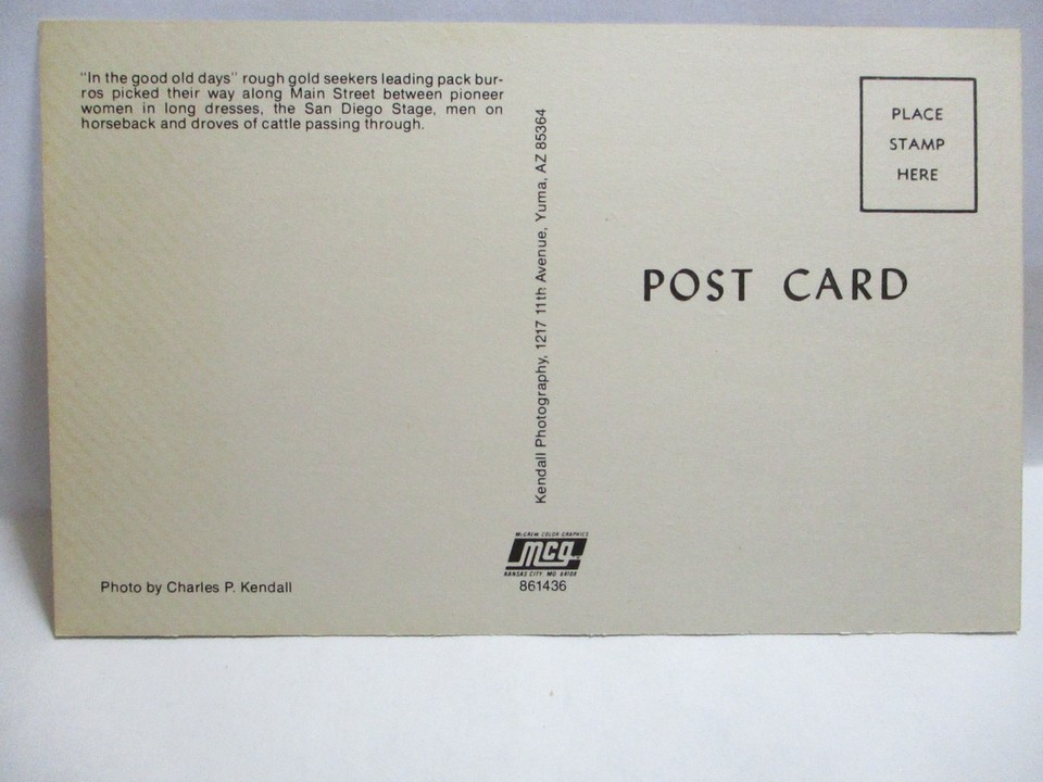 1970 ADV POSTCARD " MAIN STREET, JULIAN CAL " STOREFRONTS, SCENES BIO ...