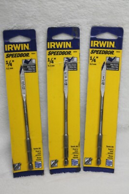 Irwin 88804 Speedbor Blue Groove Wood Boring Bit 1/4" x 6" 3PKS | eBay