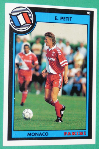#114 EMMANUEL PETIT ROOKIE AS MONACO PANINI FOOTBALL CARD 93 1992-1993 ...