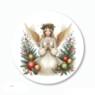 Vintage Christmas Angel Scrapbook Stickers Holiday Favors Labels ...