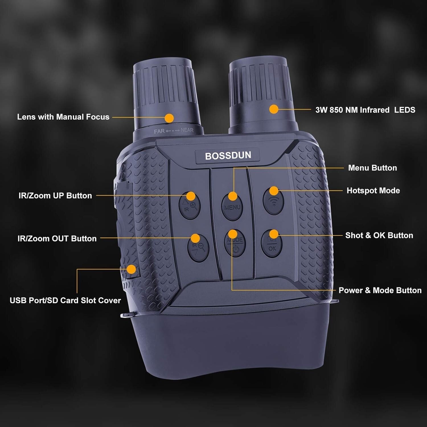 Night Vision Goggles with WiFi, 4.29'' Lage LCD Screen Night Vision ...