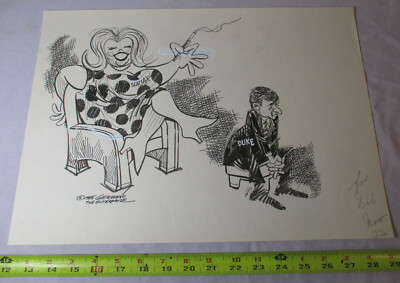 1985 Original Art Political Cartoon MICHAEL DUKAKIS Governor Mass ...