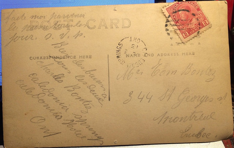 CALEDONIA SPRINGS, ONTARIO, CANADA, Photo Post Card 1913 LAKE SCENE ...