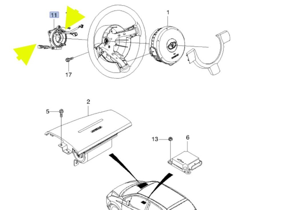 Steering Wheel Clock Spring for 2009 2010 Chevrolet Matiz M250 / Spark ...