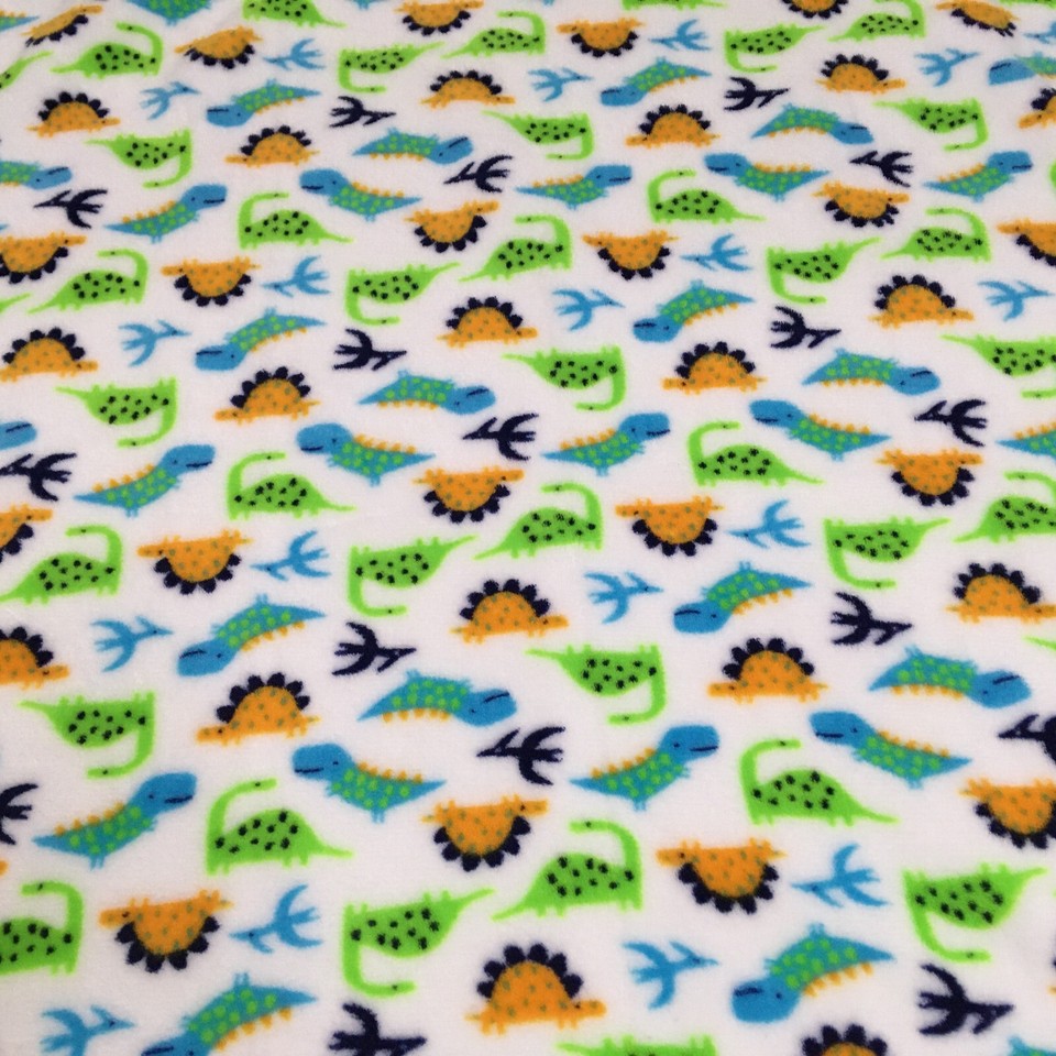 Absorba Dinosaur Baby Blanket Green Blue Orange White Dino Lovey | eBay
