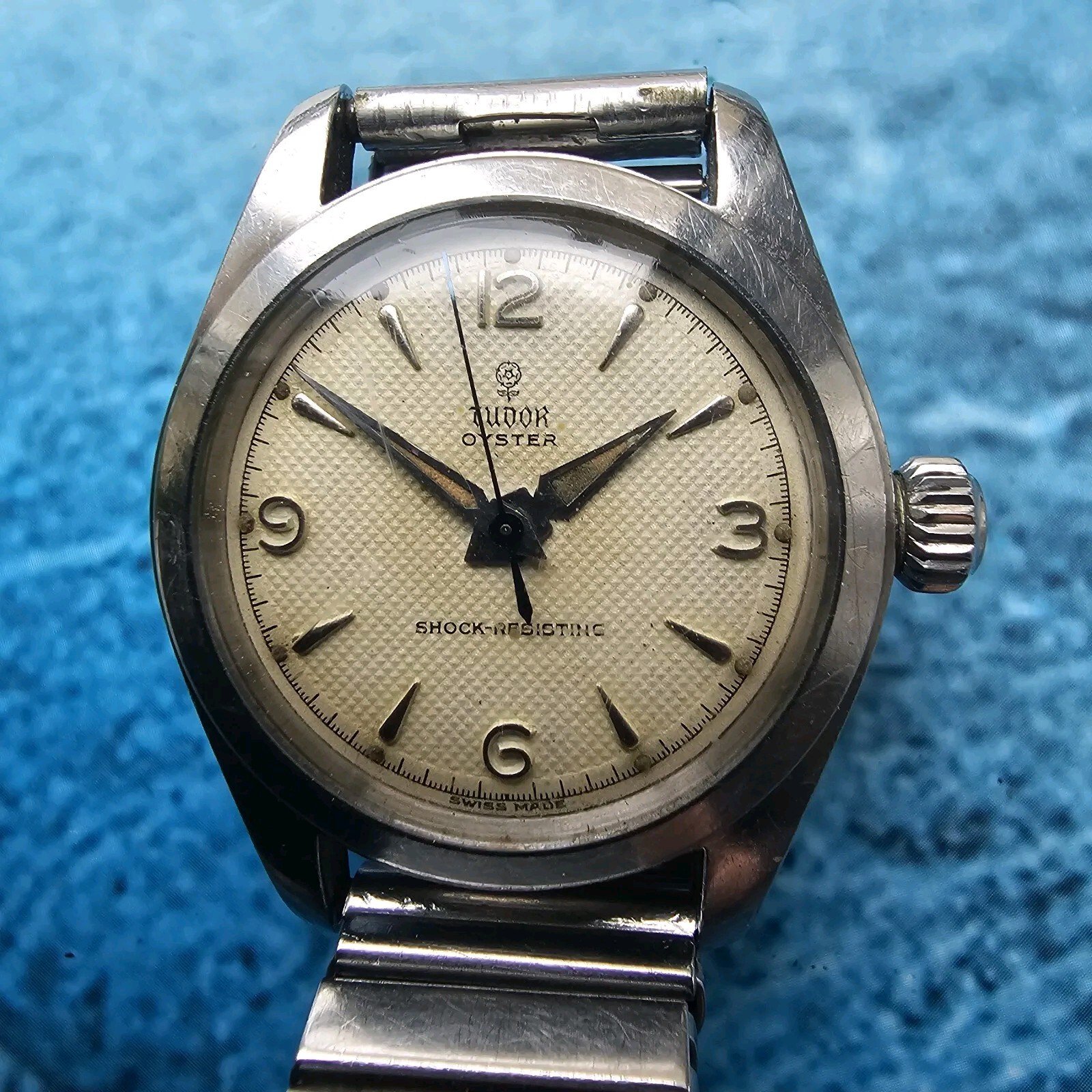 Vintage Tudor Oyster Midsize Honeycomb Dial Watch Ref… - Gem