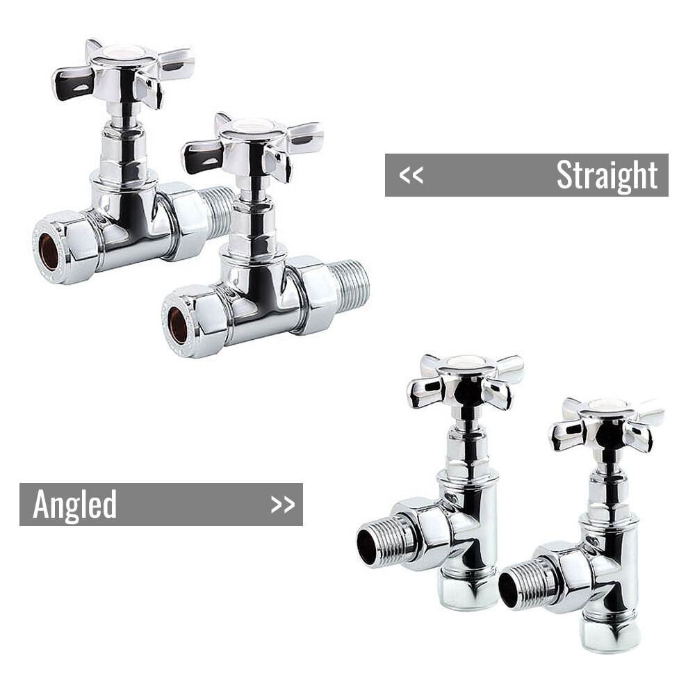 Modern Manual Radiator Valves Round Square Crosshead Angled Straight ...