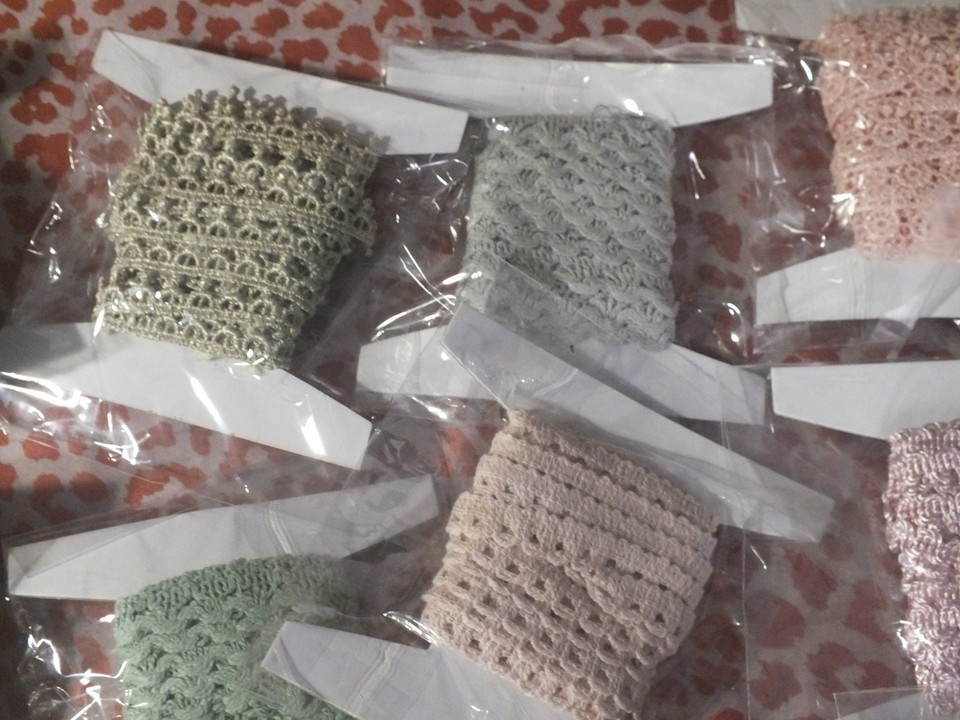 New Lace Borders Assortment W10-25mm 12 Mixed Colours | eBay UK