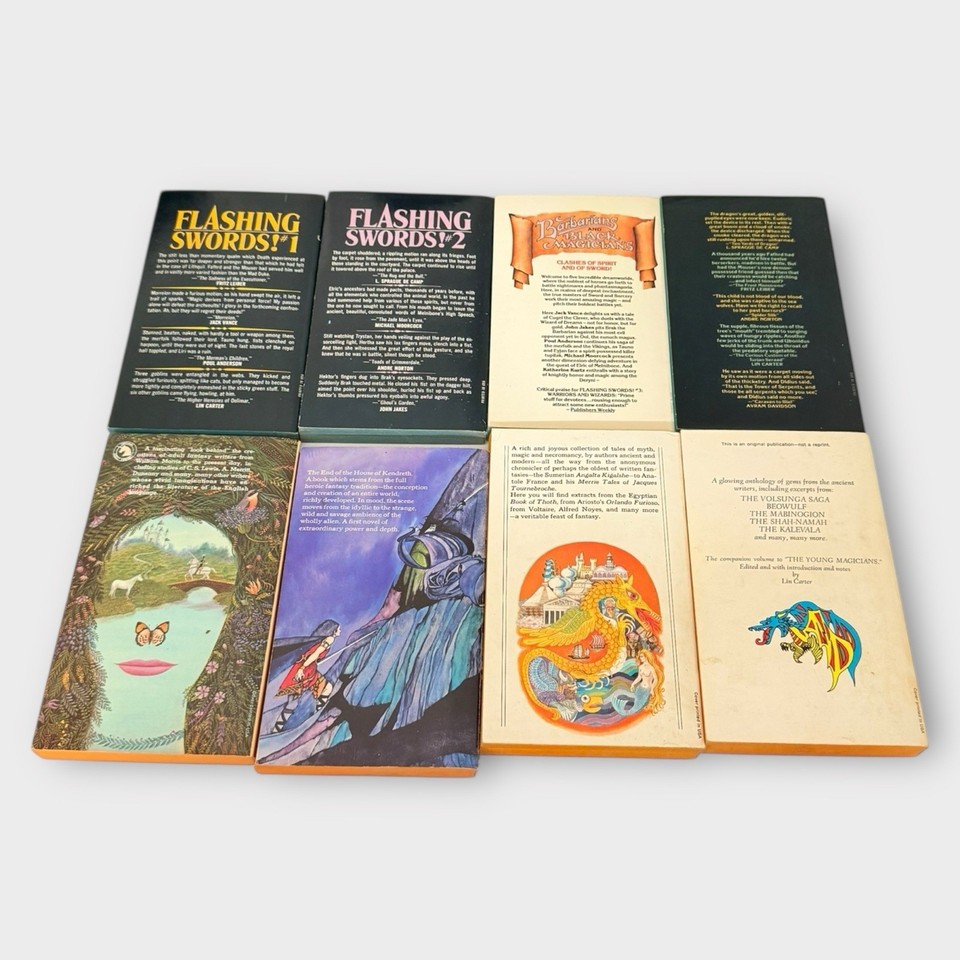 Lin Carter Vintage 8 Science Fiction Fantasy Paperback Novel Lot SCI FI ...