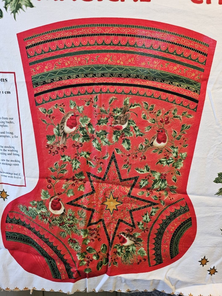 VINTAGE MAGICAL CHRISTMAS STOCKING BY FABRIC FREEDOM CUT & SEW FABRIC ...