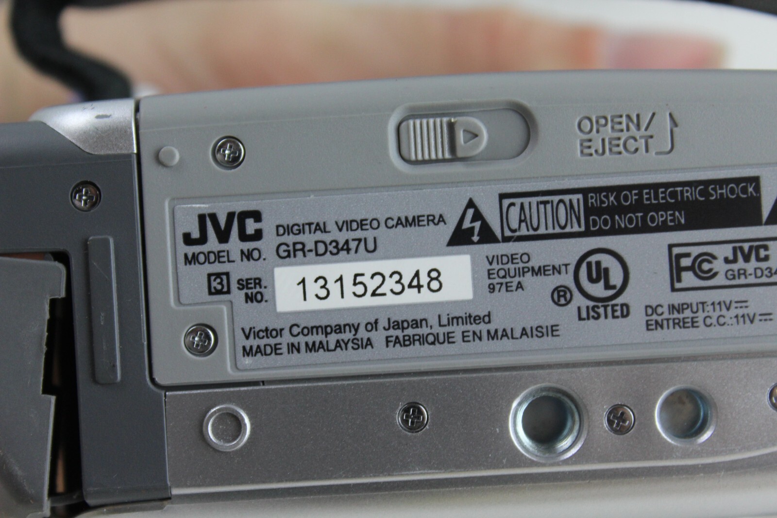 JVC GR-D347U Mini DV Handheld Camcorder Digital Video Camera UNTESTED ...