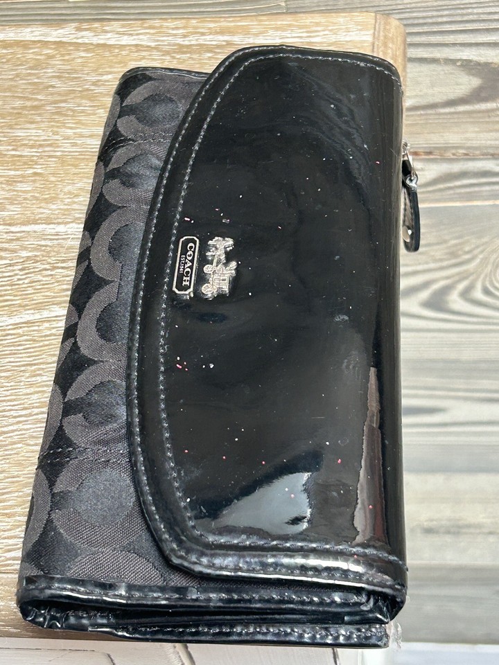 Coach Women’s Checkbook Wallet Leather Tri- Fold Snap Top | eBay