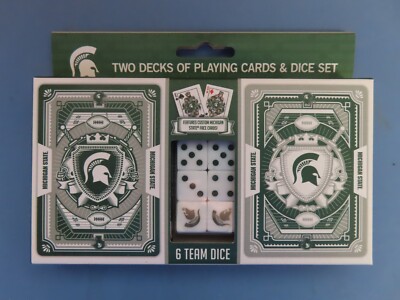 Michigan State Spartans Two Decks of Playing Cards and Dice Set ...