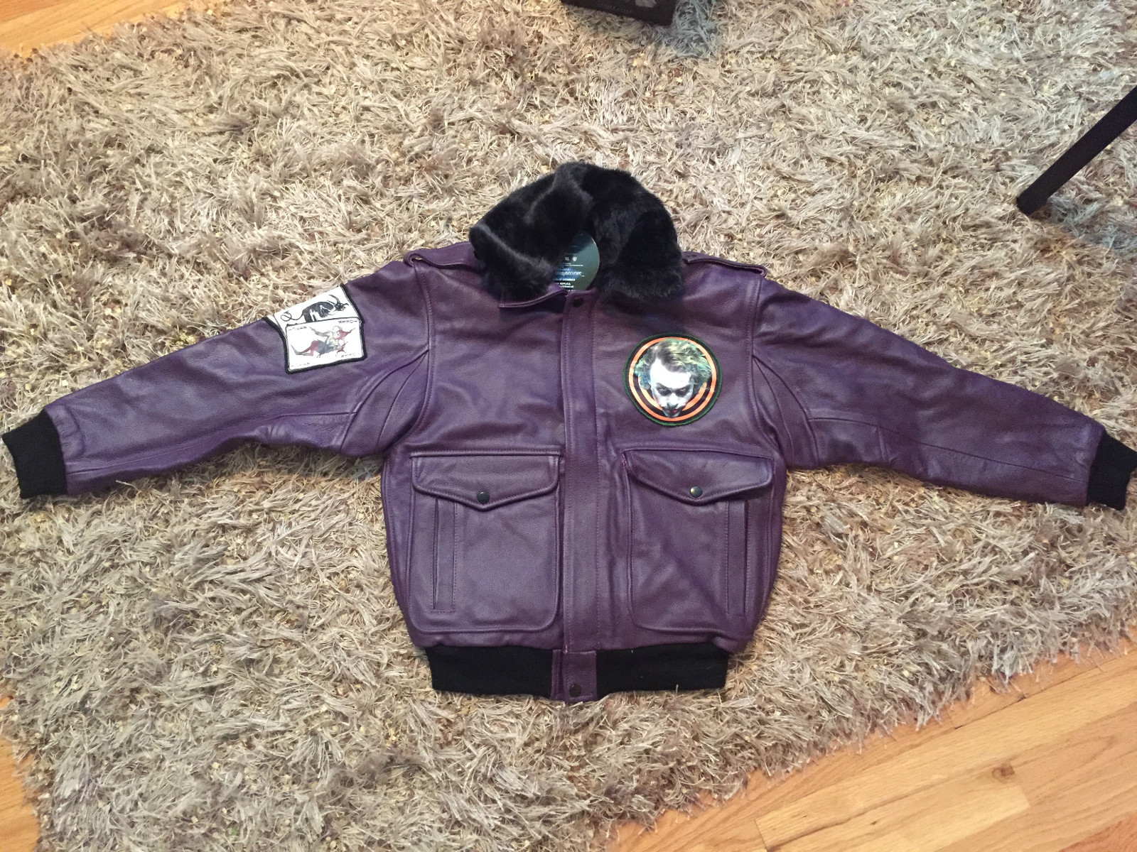 UD Replicas Joker Goon Themed Leather Bomber Jacket Size: Medium | eBay