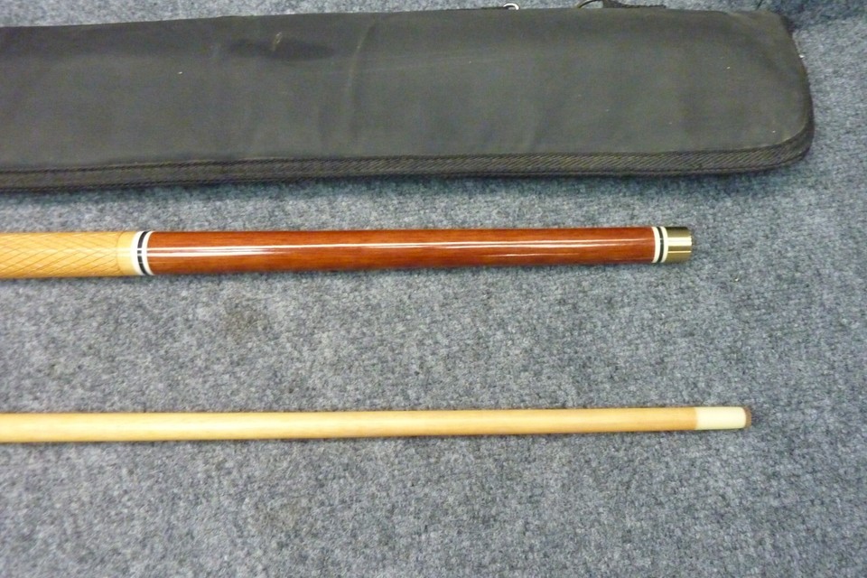 Vintage Uknown Brand 57” 2 Piece Billiard Pool Cue Stick with Black Bag ...