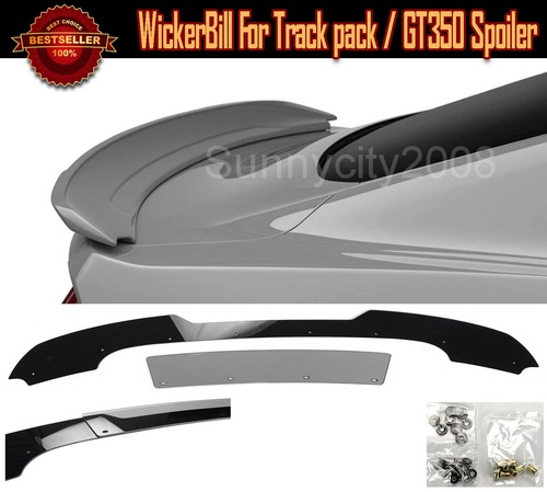 2 Pc Gloss Black Decklid Spoiler Gurney Flap Wicker bill Fit 15-22 Ford ...