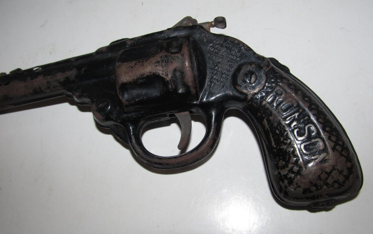 VINTAGE RONSON REVOLVER TIN METAL TOY GUN MADE IN USA | eBay
