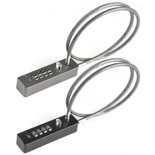 Steel Cable Lock 4 Digit Password Lock Rope Combination Lock For Bike ...