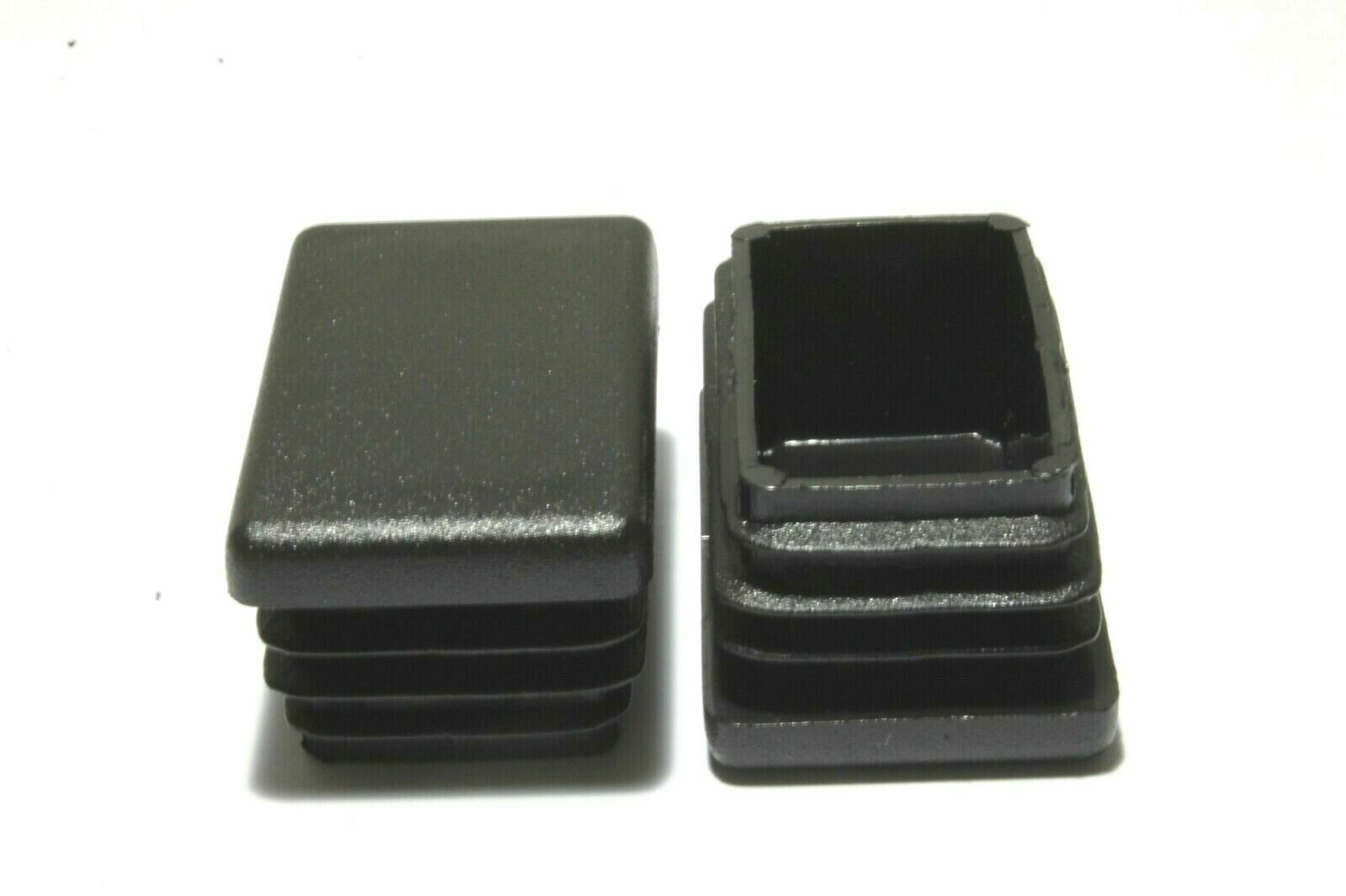 30x40-10 pcs Rectangle plastic Black Blanking cups Tube Pipe insert ...