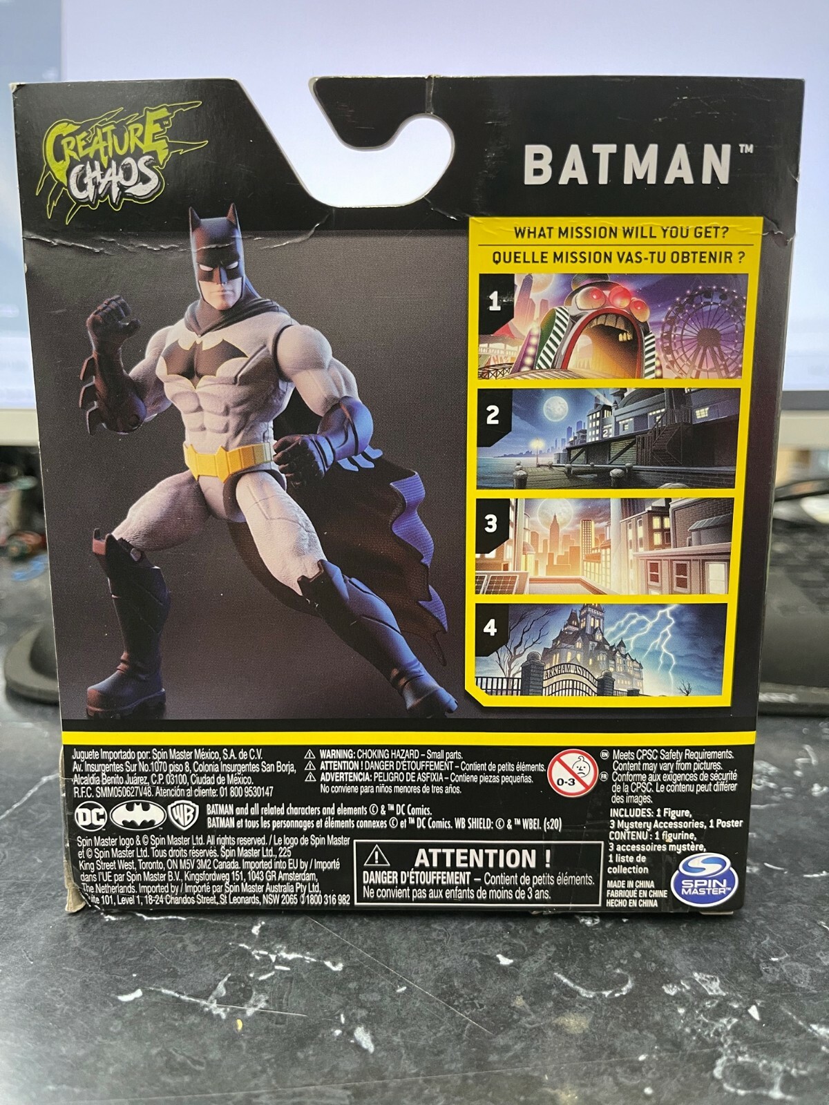 (DC Comics Spin Master BATMAN Black Emblem Gray Suit Rebirth 4" Figure ...