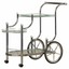Chrome Glass Metal Beverage Cart Serving Bar Rolling Wine Storage ...