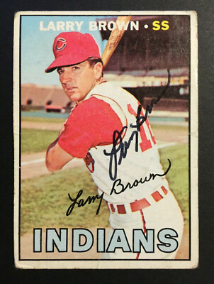 Larry Brown Indians signed 1967 Topps baseball card #145 Auto Autograph ...