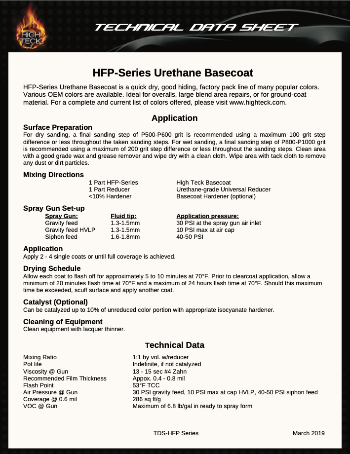 High Teck 8030 Victory Red Basecoat Paint Reducer Clearcoat Gallon Kit ...