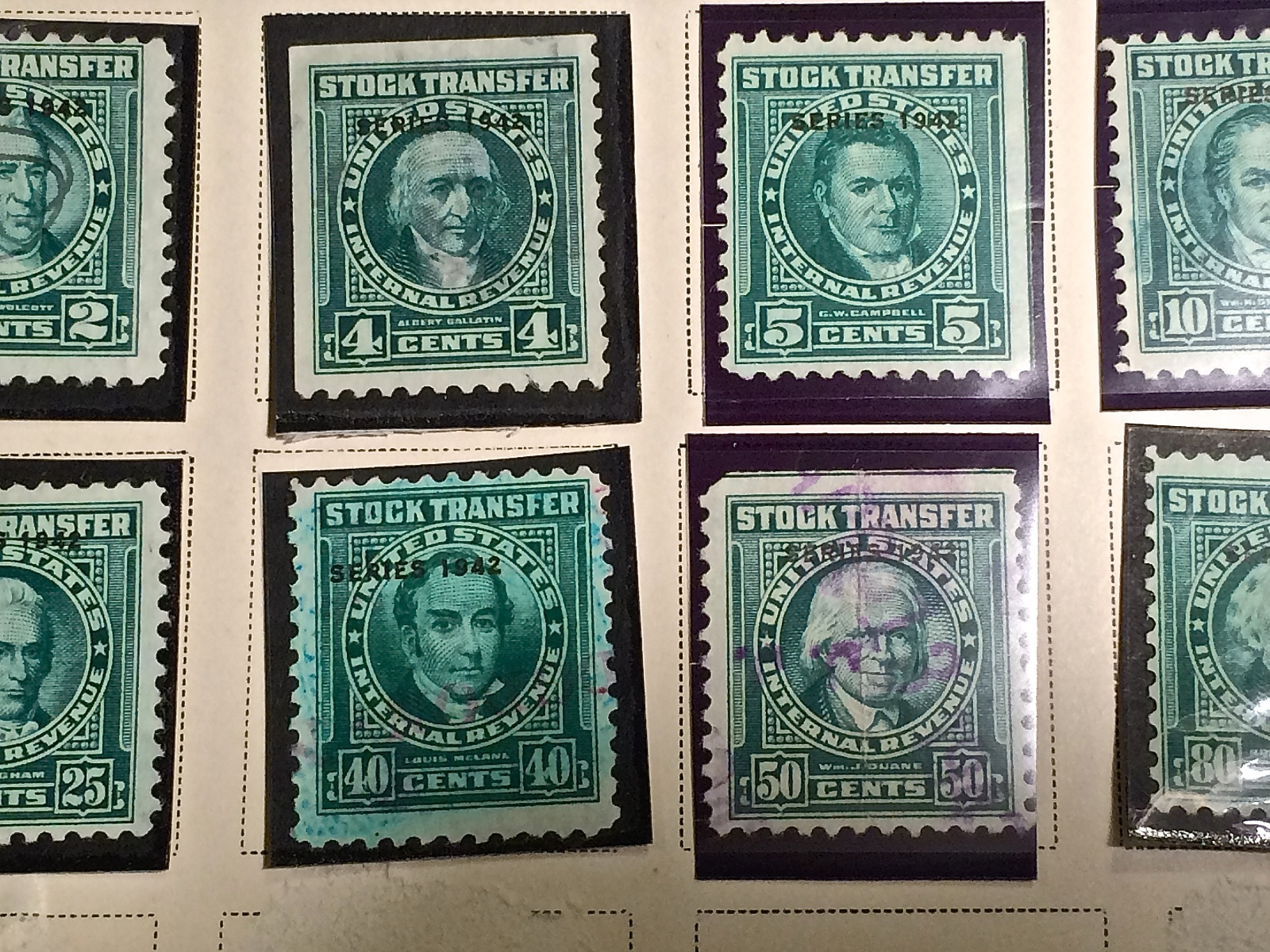 US POSTAGE STOCK TRANSFER STAMPS SCOTT # RD117 TO RD126 LOT | eBay