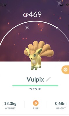 Shiny Vulpix Pokemon Gen1 Go Same/30 day Pokémon Ninetales Kanto Read ...
