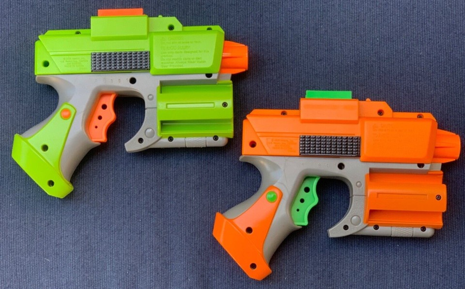NERF Tactical Green Orange Crossfire Pistol Handgun Soft Dart Gun 2 ...