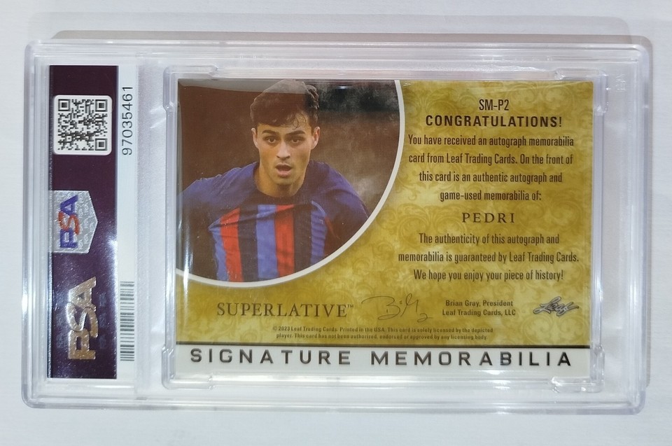 PEDRI BARCELONA 2023 LEAF SUPERLATIVE RED CRYSTAL AUTO PATCH /15 TOP ...