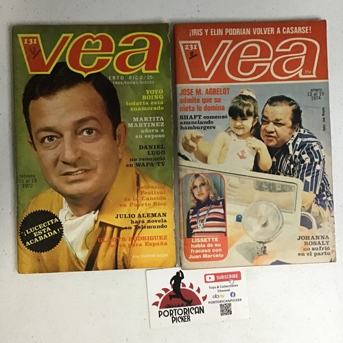 1972 TV GUIDE MAGAZINE REVISTA VEA #131 & #231 PUERTO RICO PR YOYO ...