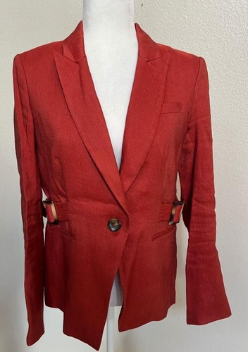 VERONICA BEARD 6 Baltazar Dickey jacket womens blazer clay linen EXCLNT ...
