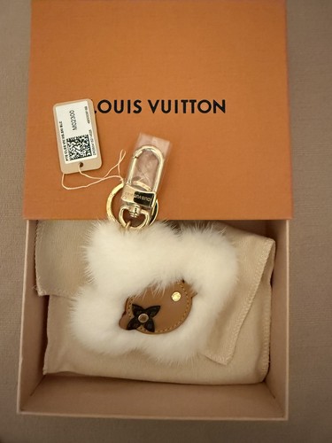Authentic New LOUIS VUITTON Vivienne Fur Key Holder Charm Mink M02300 ...