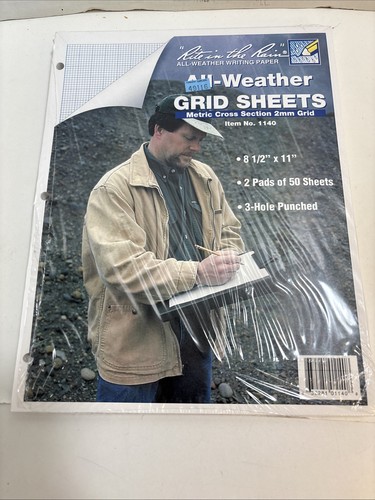 Rite In The Rain All Weather Grid Sheets 2 Pads Of 50 & 46 Sheets 2mm ...