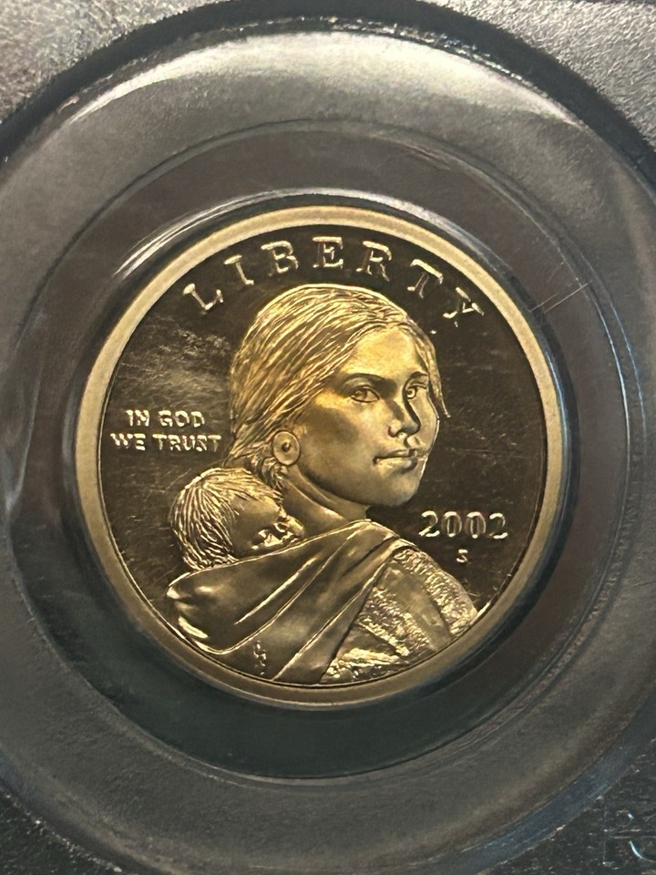 2002 S Sacagawea Proof Dollar PCGS PR69 DCAM Toning Colorfully Toned ...