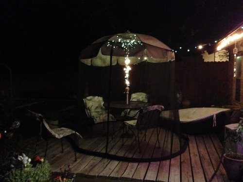 Outdoor Umbrella Table Screen Outdoors Patio Mosquitoes Bug Enclosure ...