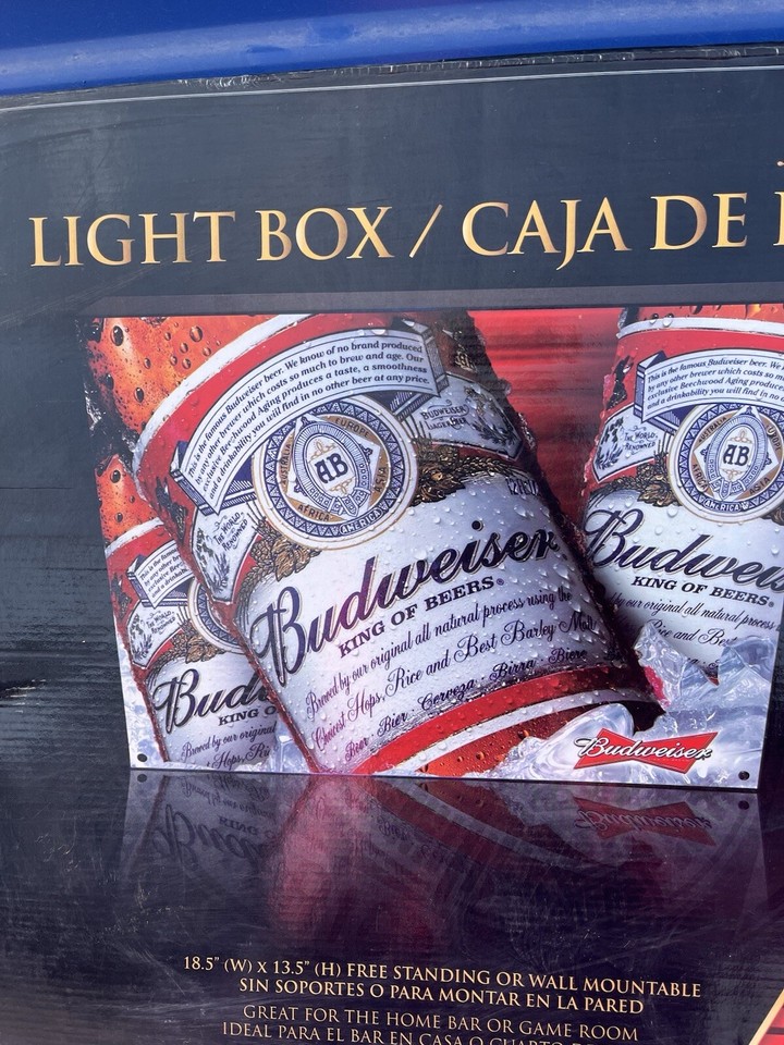 Budweiser King Of Beers Light Box Standing/Wall Mount New In Box Great ...
