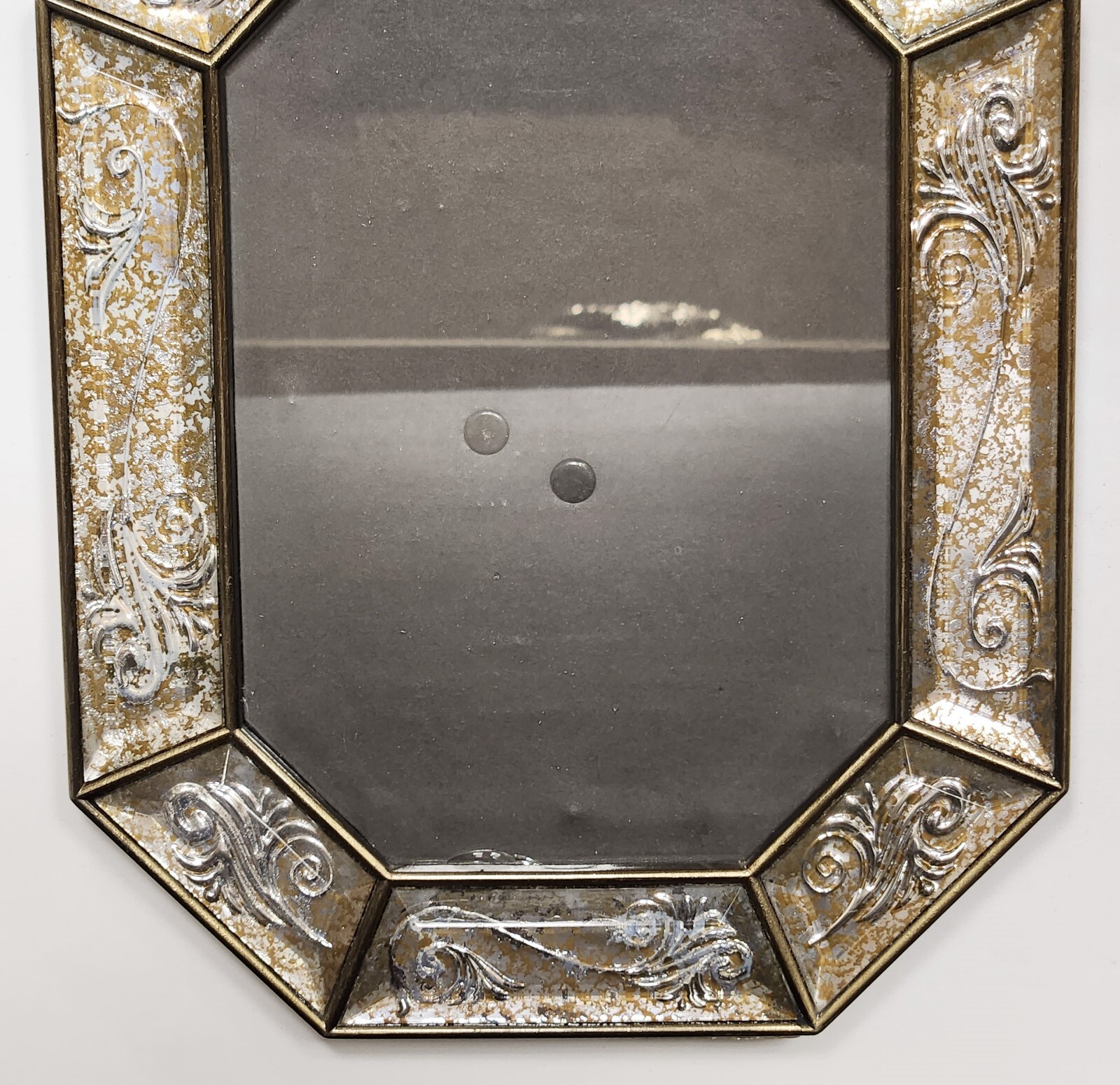 Vintage Venetian STYLE Reverse Etched Mercury Glass Octagon Photo Frame ...