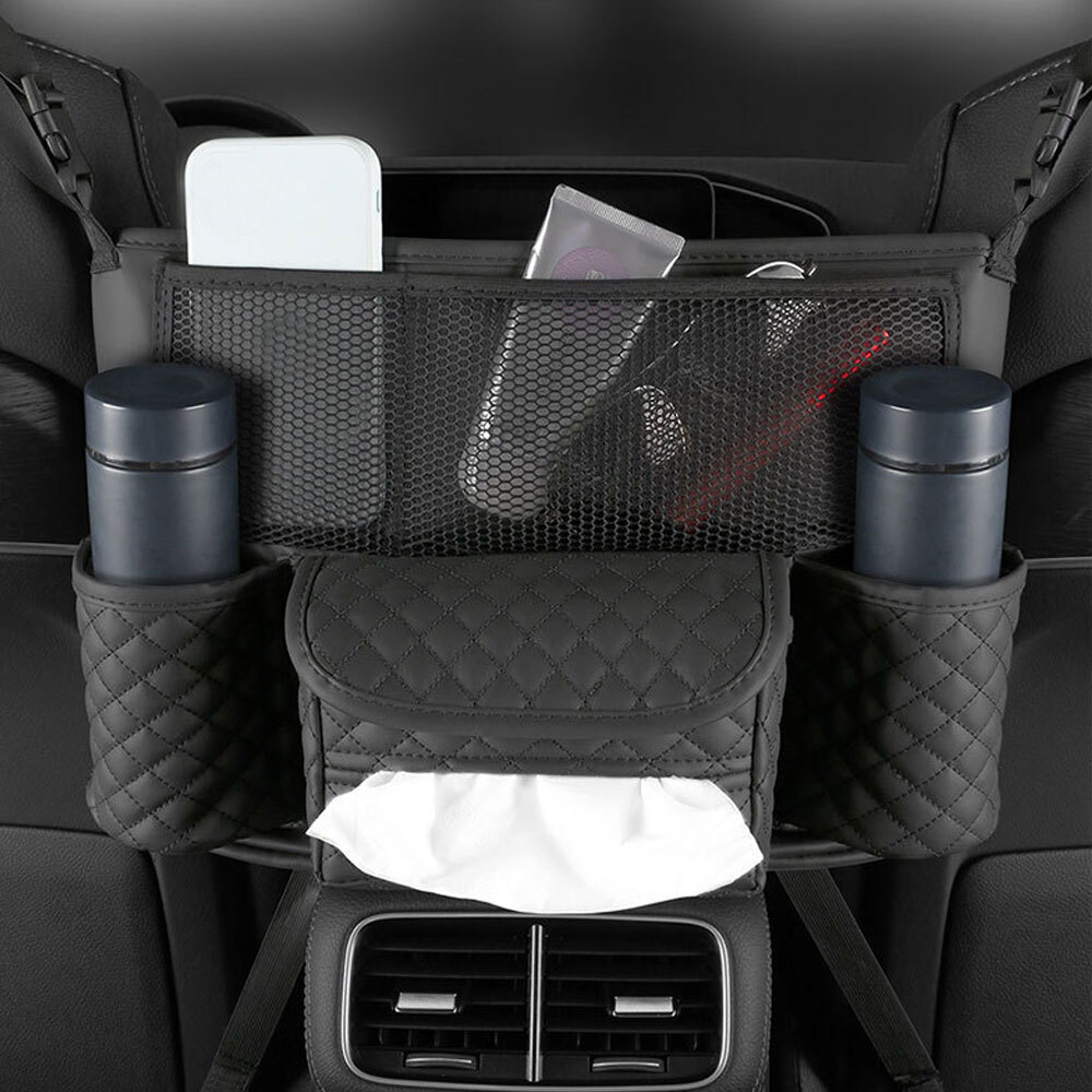 Car Seat Parts Interior Organizer Storage Bag PU Leather Accessories ...