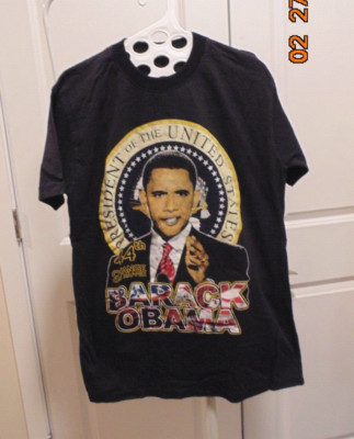 Barack Obama Change Can Happen Black T-shirt 44th President Size XL | eBay