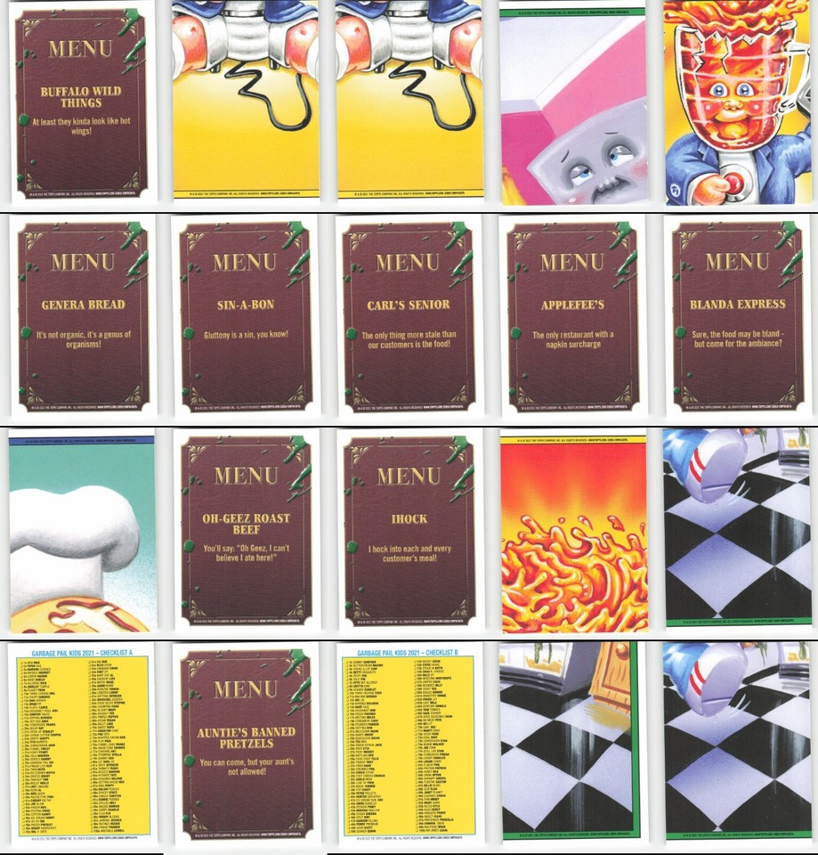 (100) 2021 Topps Garbage Pail Kids W/Parallels Food Fight Cards Lot ...