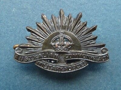 Australian Commonwealth Military Forces badge with two pins | eBay